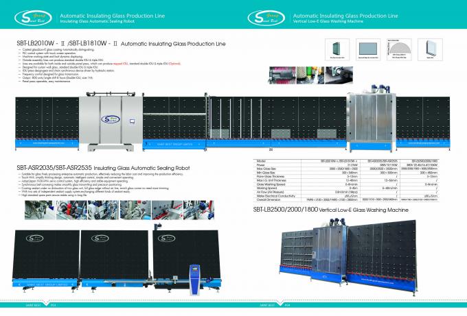 2000Mm Vertical Low - E industrial glass washer Equipment 3 Pairs ...