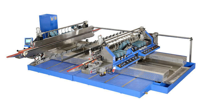 Professional Blue Glass Straight Line , Double Edger Machine High Speed ...